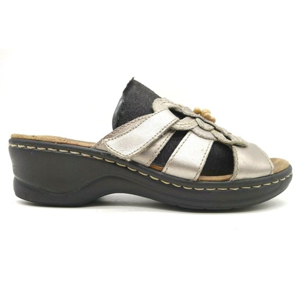 Clarks | Shoes | Clarks Gold Slide Sandals Womens 7 M | Poshmark